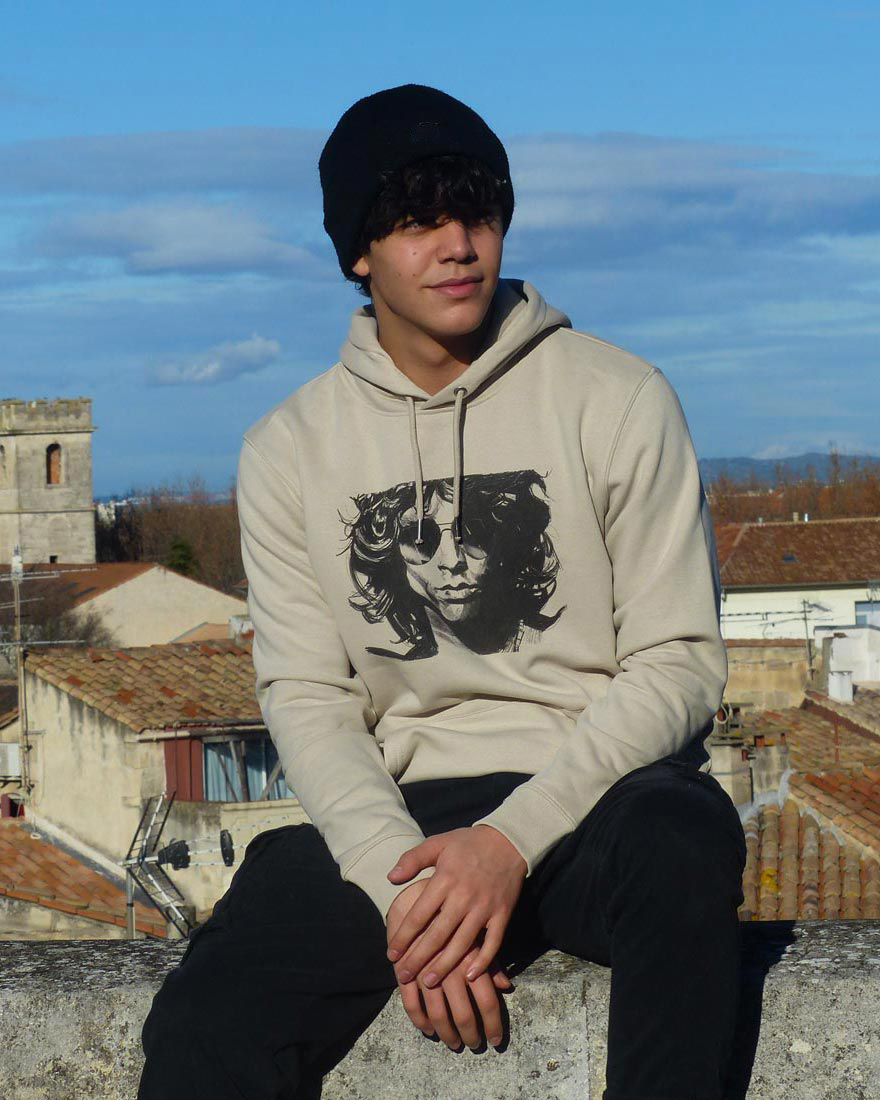 Hoodie Iconique Jim Morrison, Sweat-shirt unisexe Orange rosé